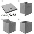 Casafield Set of 6 Fabric Storage Cube Bins, Gray - 13" Collapsible ...