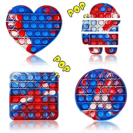 4 Pack Pop Fidget Toy Set Sensory Push Bubble Popper Popping Poppet ...