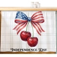 4th of July Small Cabinet Curtains 11"W x 13"L, Patriotic American Flag ...