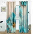Blue Butterflies and Flowers Blackout Curtains 55W x 84L Living Room ...