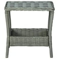vidaXL Outdoor Side Table, Brown, PE Rattan, Small Accent Patio ...