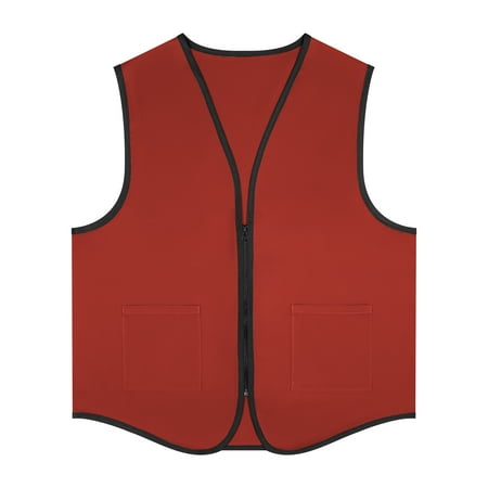 TOPTIE Supermarket Uniform Vest Zipper Volunteers Event Vest-Red-S ...