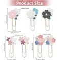 7 Pcs 7 Style Rose Gold Tone Zinc Alloy Enamel Bookmarks Sakura Flower ...