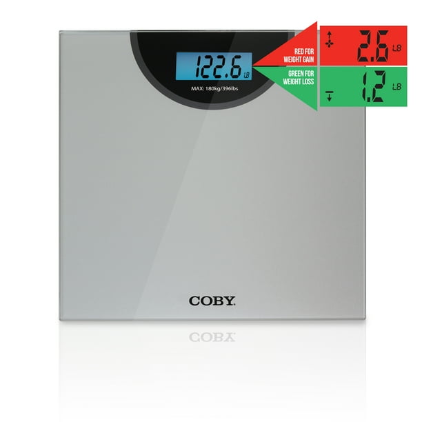 COBY Digital Bathroom Scale with Color Changing Display and Weight ...