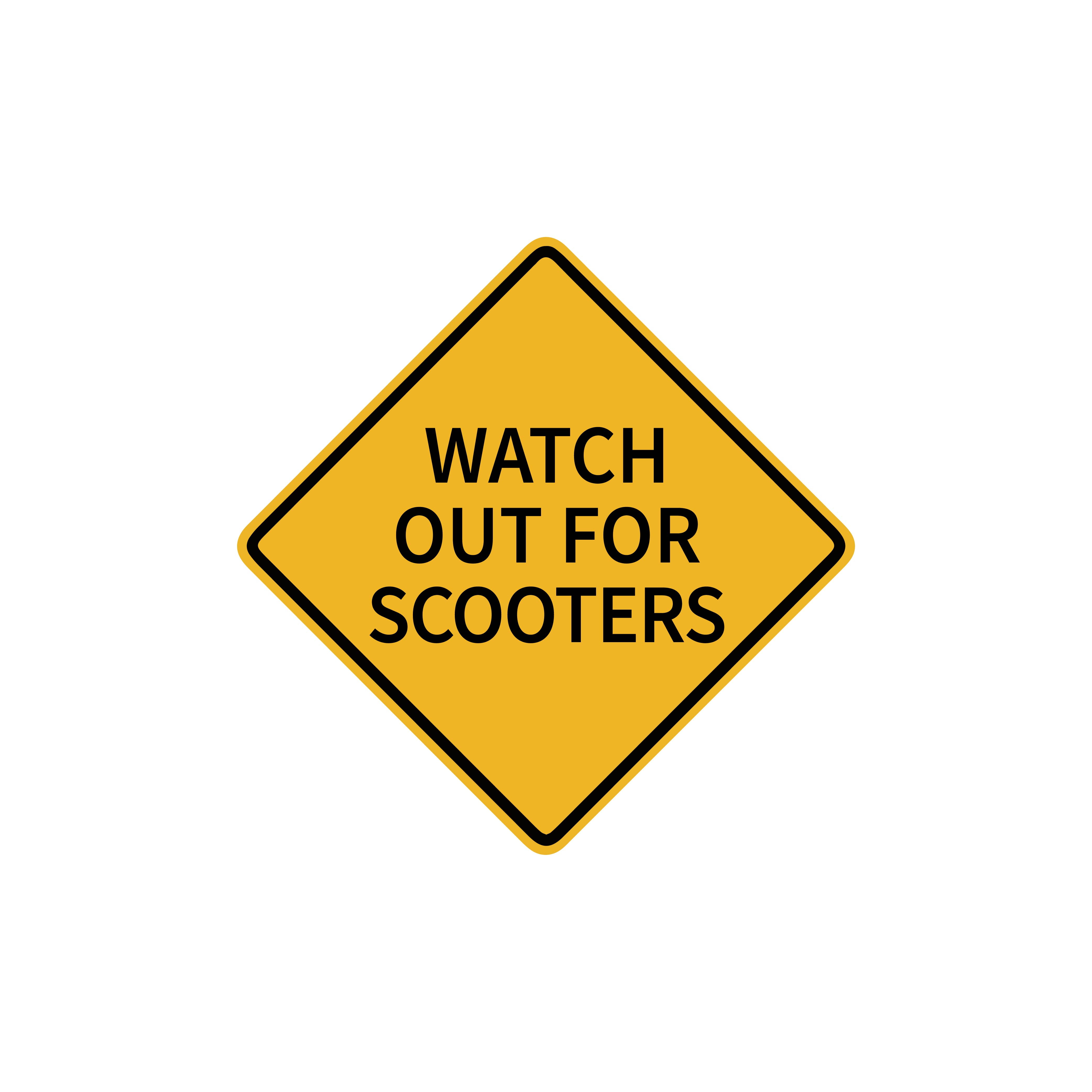 Watch Out For Scooters Vinyl Sticker Decal (3.375" x 9") | Peel & Stick ...