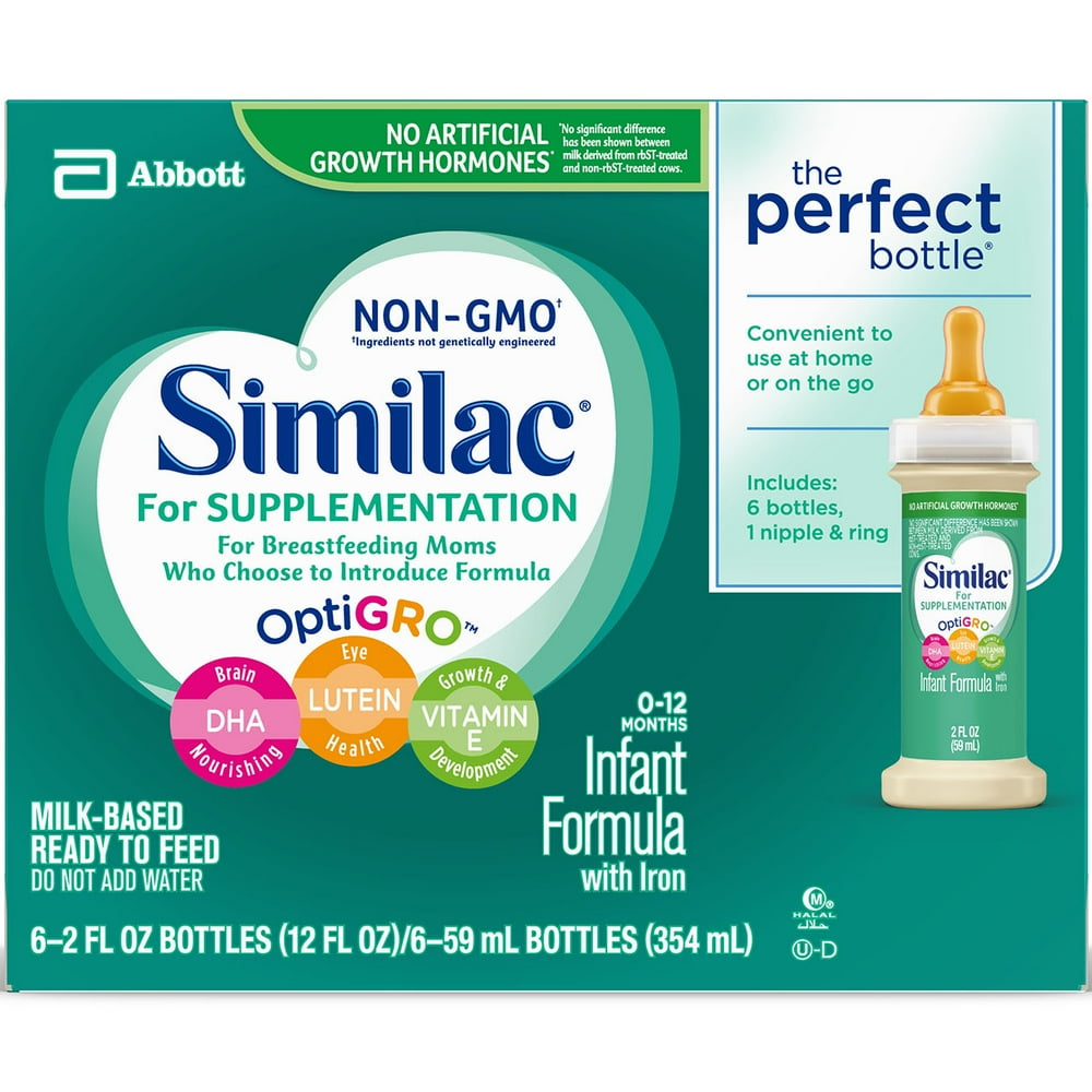 Similac For Supplementation, 6 Bottles, Gentle, Non-GMO Infant Formula ...