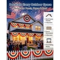 3x6 Ft LED Patriotic Bunting Banner, Lighted Half Fan American Flag for ...
