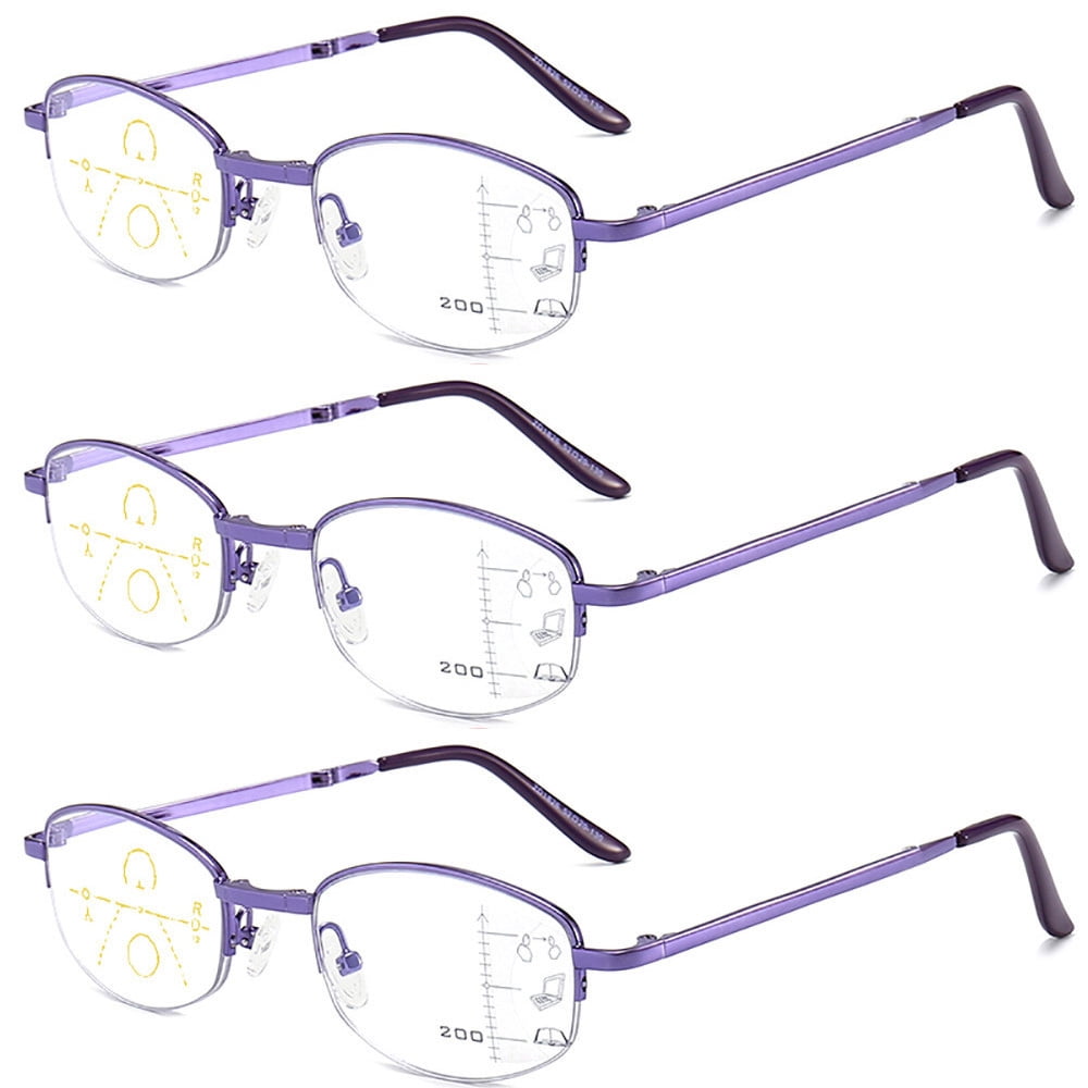 3 Pairs Progressive Multi-Focus Reading Glasses Folding Portable ...