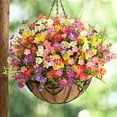 6 Bundles Artificial Flowers Outdoor UV Resistant Fake Flowers Plants ...