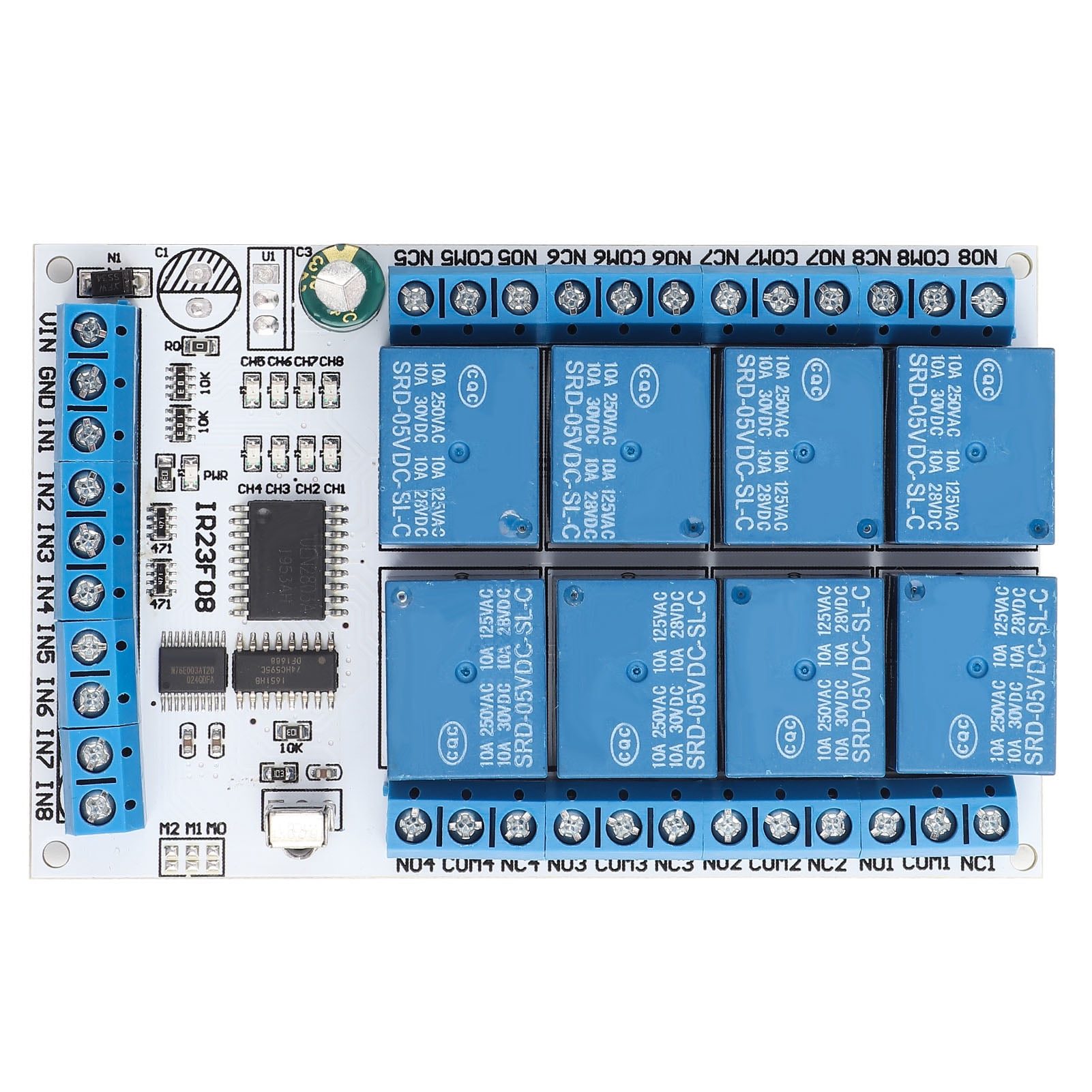 Relé de control remoto, Relé de relé infrarrojo remoto infrarrojo de 8 canales Altamente ...
