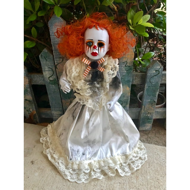 Ooak Mascara Tears Clown Creepy Horror Doll Art By Christie Creepydolls