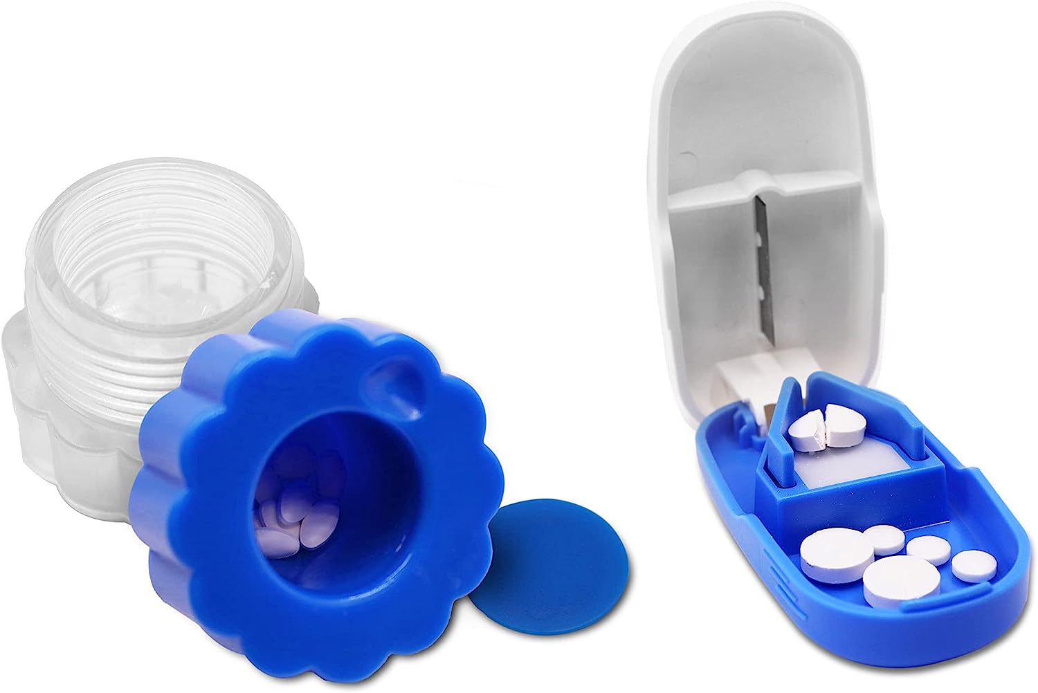 HealthSmart Pill Cutter Tablet Splitter for Small or Large Pills, Red ...