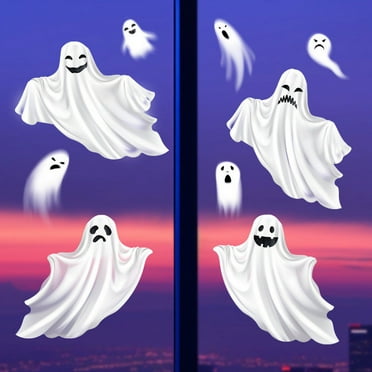 3Pcs Halloween Luminous Ghost Window Stickers, Glow in the Dark ...