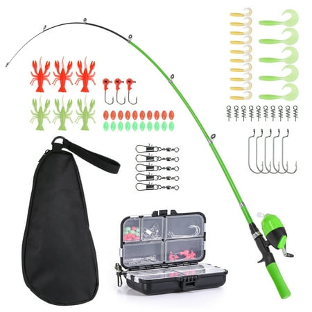 LEO Kids Fishing Rod and Reel Combo Full Kit 1.5m Telescopic Fishing ...