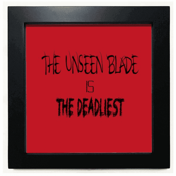 Unseen Blade Deadliest Art Deco Fashion Black Square Frame Picture Wall ...