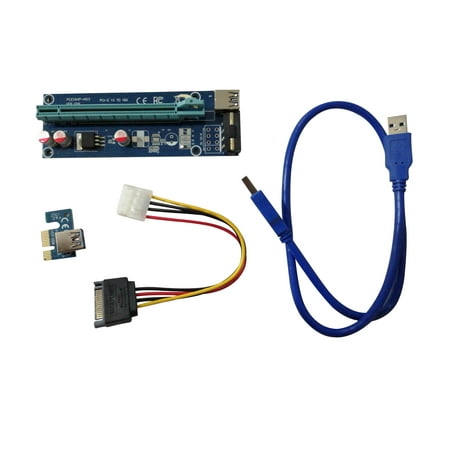 PCI-E riser board PCI-E 1x to 16X adapter PCI-E extender board 4-pin ...