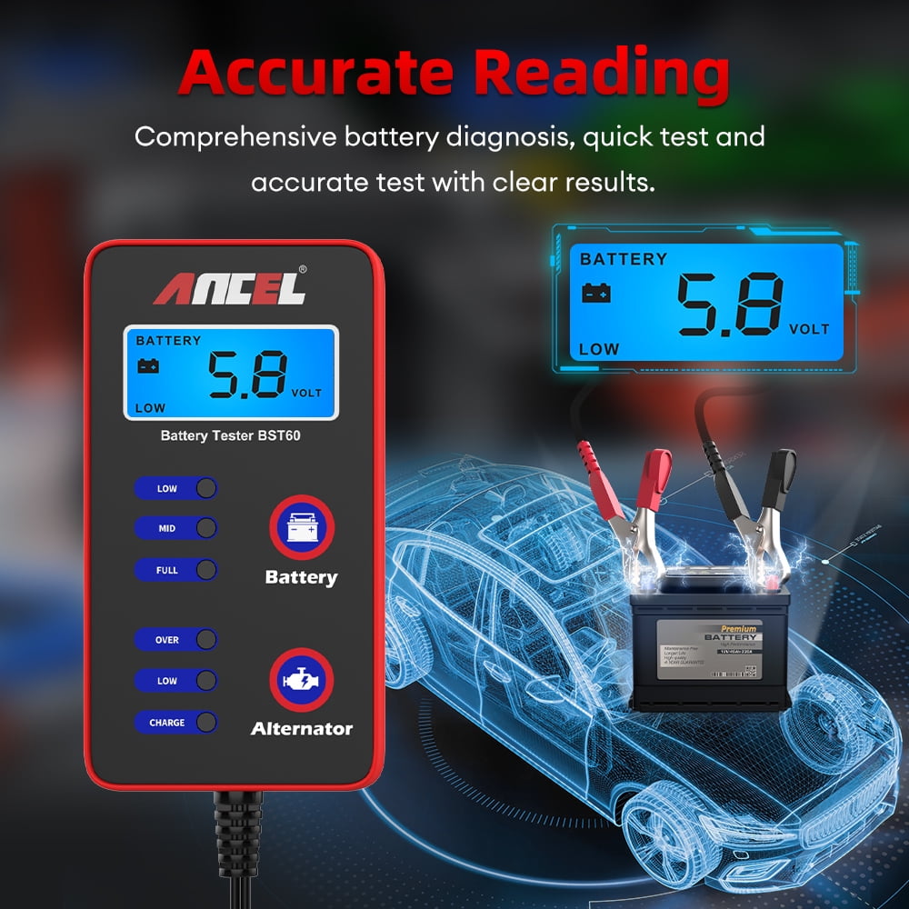 Buy ANCEL BST60 Car Battery Tester 12V-24V Batteries Digital Analyzer ...