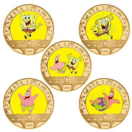 Amyove Spongebob Squarepants Commemorative Coin With Gift Box Cartoon ...