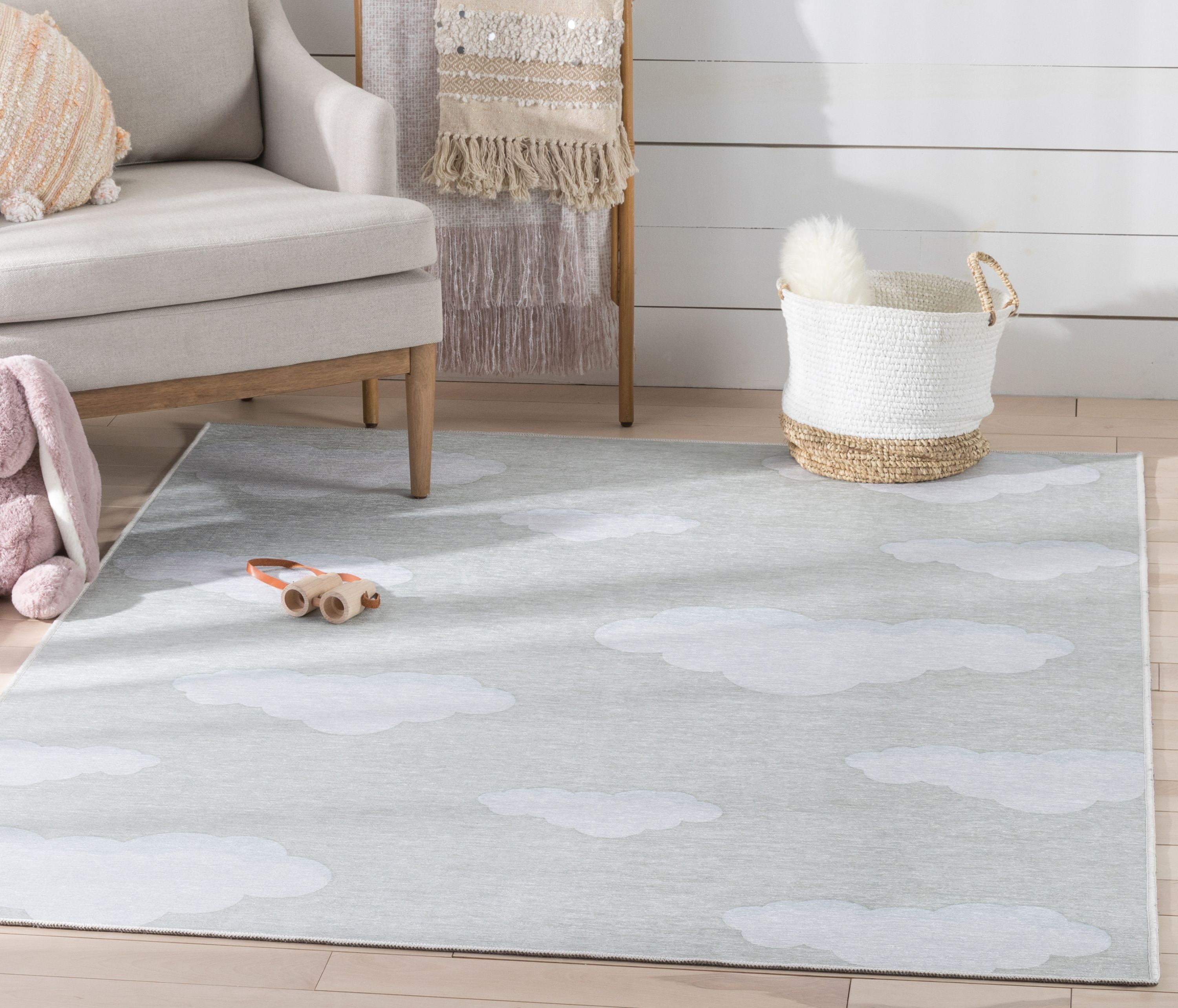 Well Woven Clouds Rug Linen 6' x 9' Apollo Kids Collection - Walmart.com