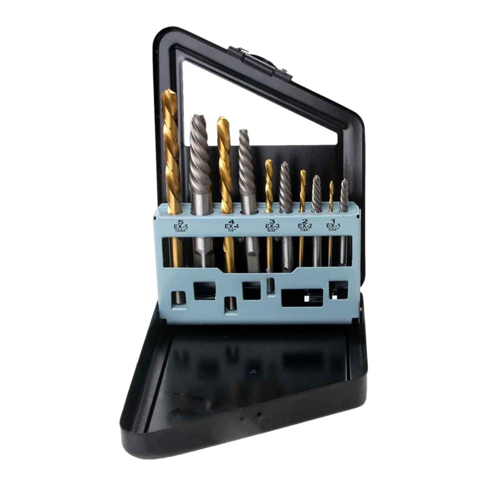 10Pcs Screw Extractor Drill Extractor Set Hand Tools Tap Extractors HSS ...