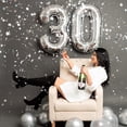 Confetti Cannon Party Poppers - Holographic Silver Stars Confetti ...