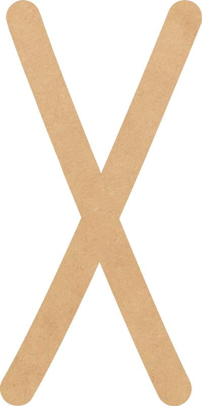 Unfinished Wood MDF Letter 7'' Tall Dessert Sugar X, Paintable Alphabet ...