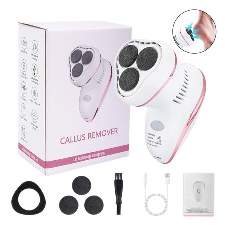 Electric Foot Callus Remover, 3 Grinding Head Waterproof Rechargeable ...