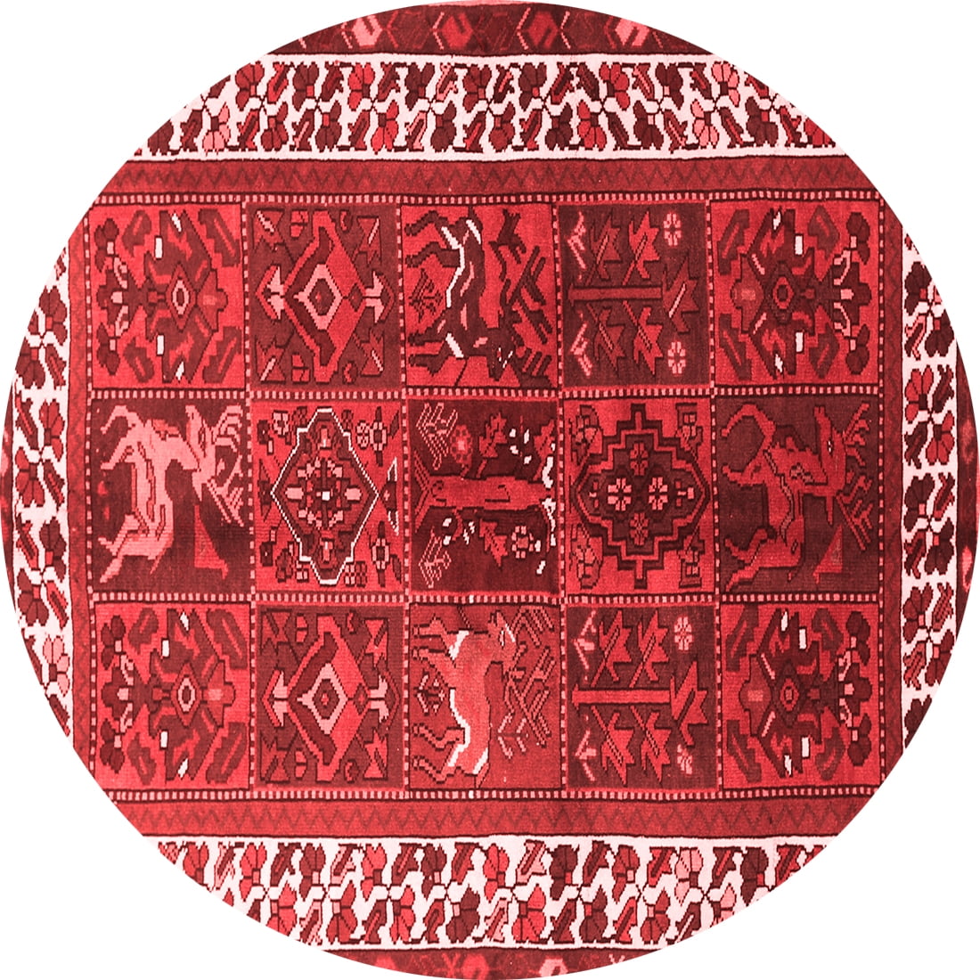 Ahgly Company Indoor Round Persian Red Traditional Area Rugs, 8' Round ...