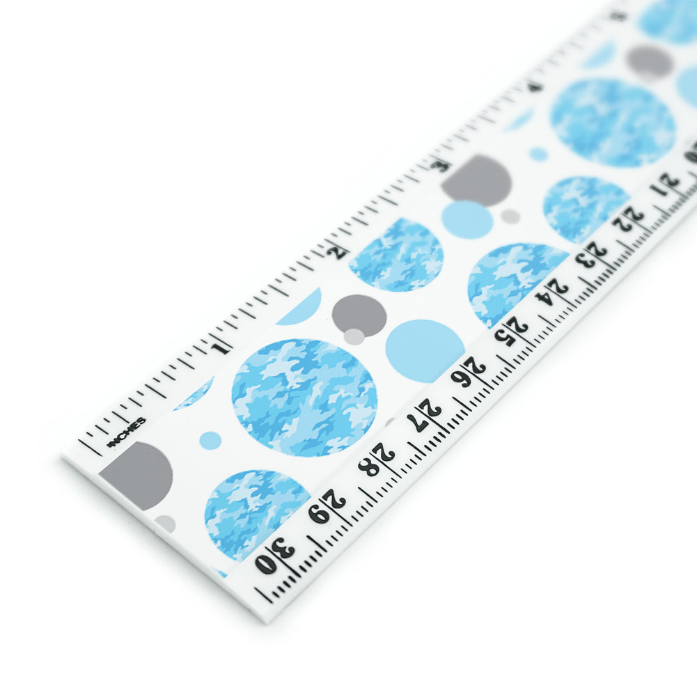 Camouflage Print Light Blue 12 Inch Standard and Metric Plastic Ruler ...