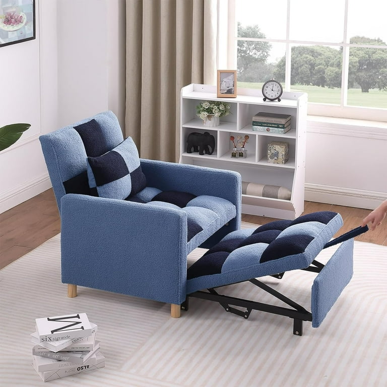 Blue Plaid Sleeper Sofa | Baci Living Room