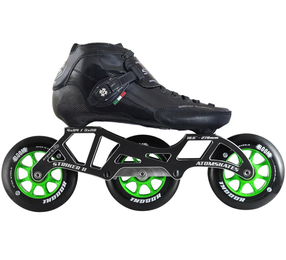 Atom Luigino Strut 3 Wheel Indoor Inline Skate Package (Boom Indoor ...