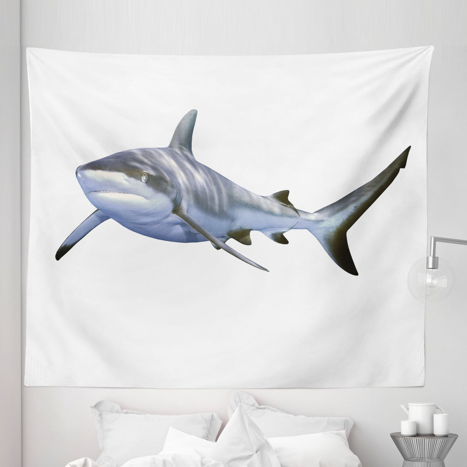 Shark Tapestry, Large Reef Shark Swimming Futuristic Computerrt ...