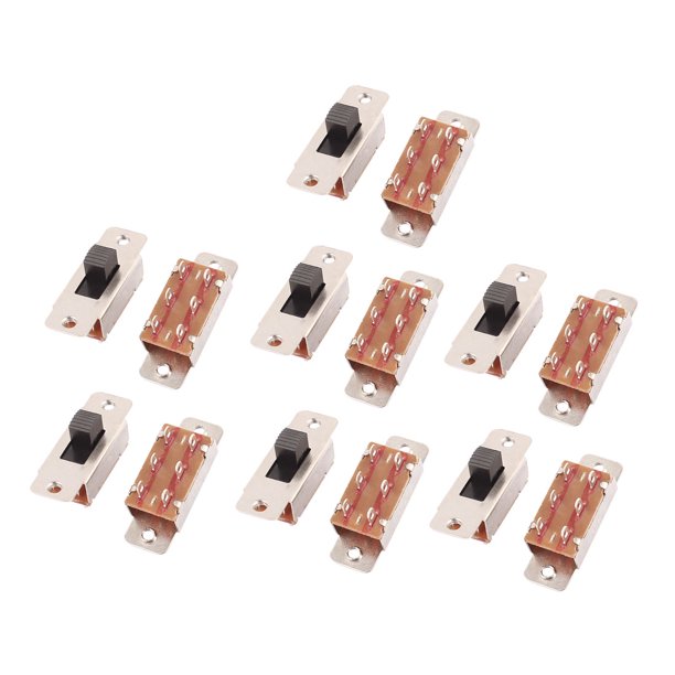 14 Pcs 250VAC 3A 125VAC 6A 6 Terminal 2 Position DPDT On/OFF Slide ...