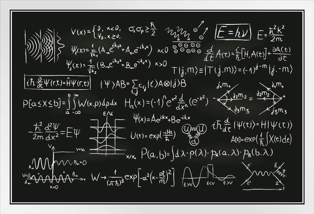 Quantum Physics Formula Equations Science Lab Scientific Blackboard ...