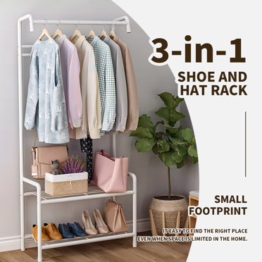 Home Depot Triangular Rolling Clothes Rack, 2-Tier Portable Coat Hanger ...