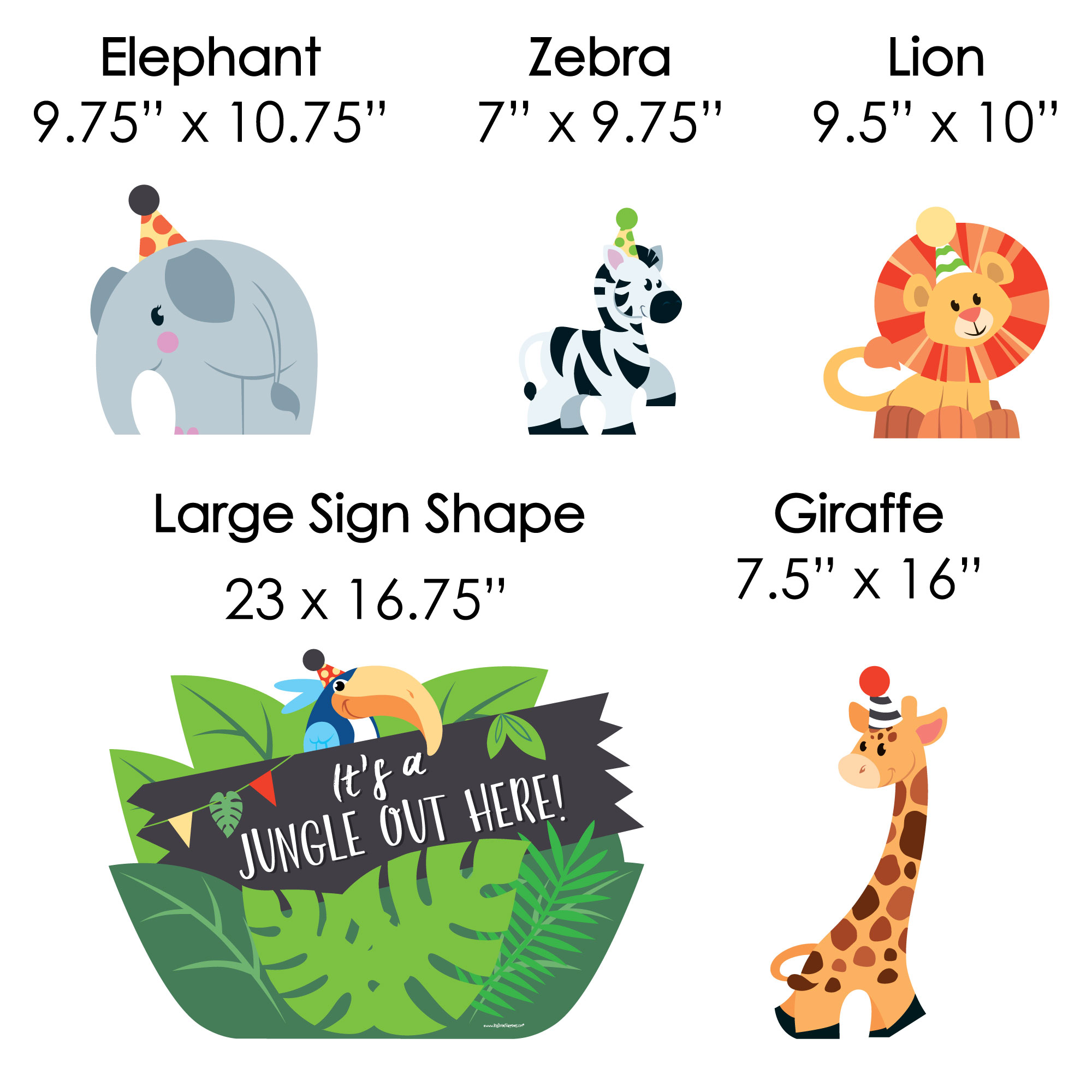 Large Jungle Animal Cut Outs