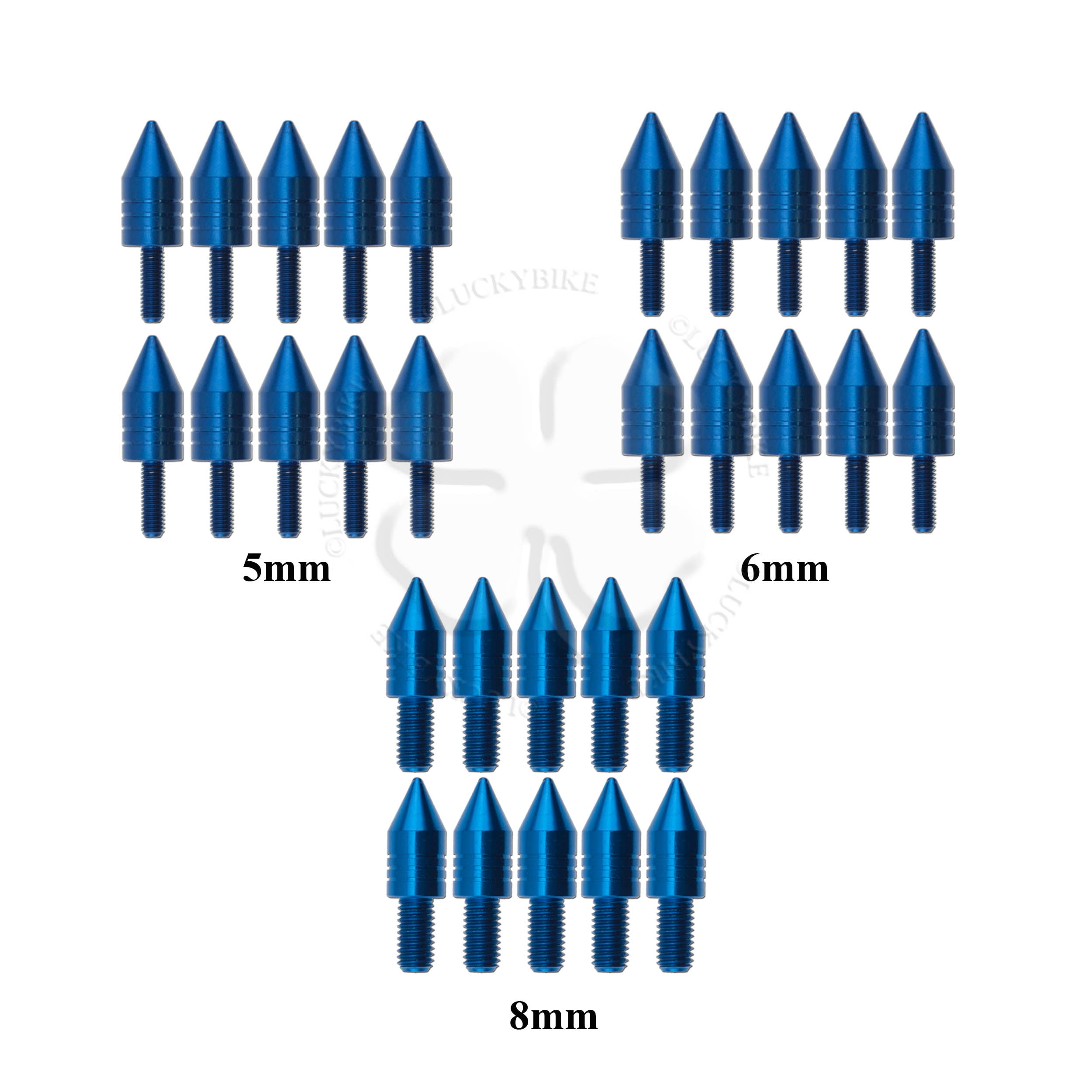 30x Windscreen Spike Bolt Kit Blue CBR GSXR Stud M5 M6 M8 x 1.25p ...