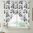 Black Leaf Fruit Swag Curtain Valance for Window 2 Panels Plant Nature ...