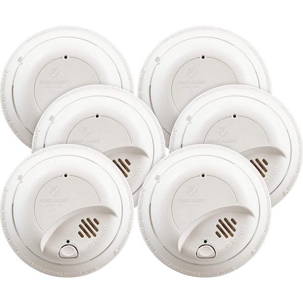 First Alert Hardwired Smoke Alarm with Battery Backup 6 PACK - Walmart.com