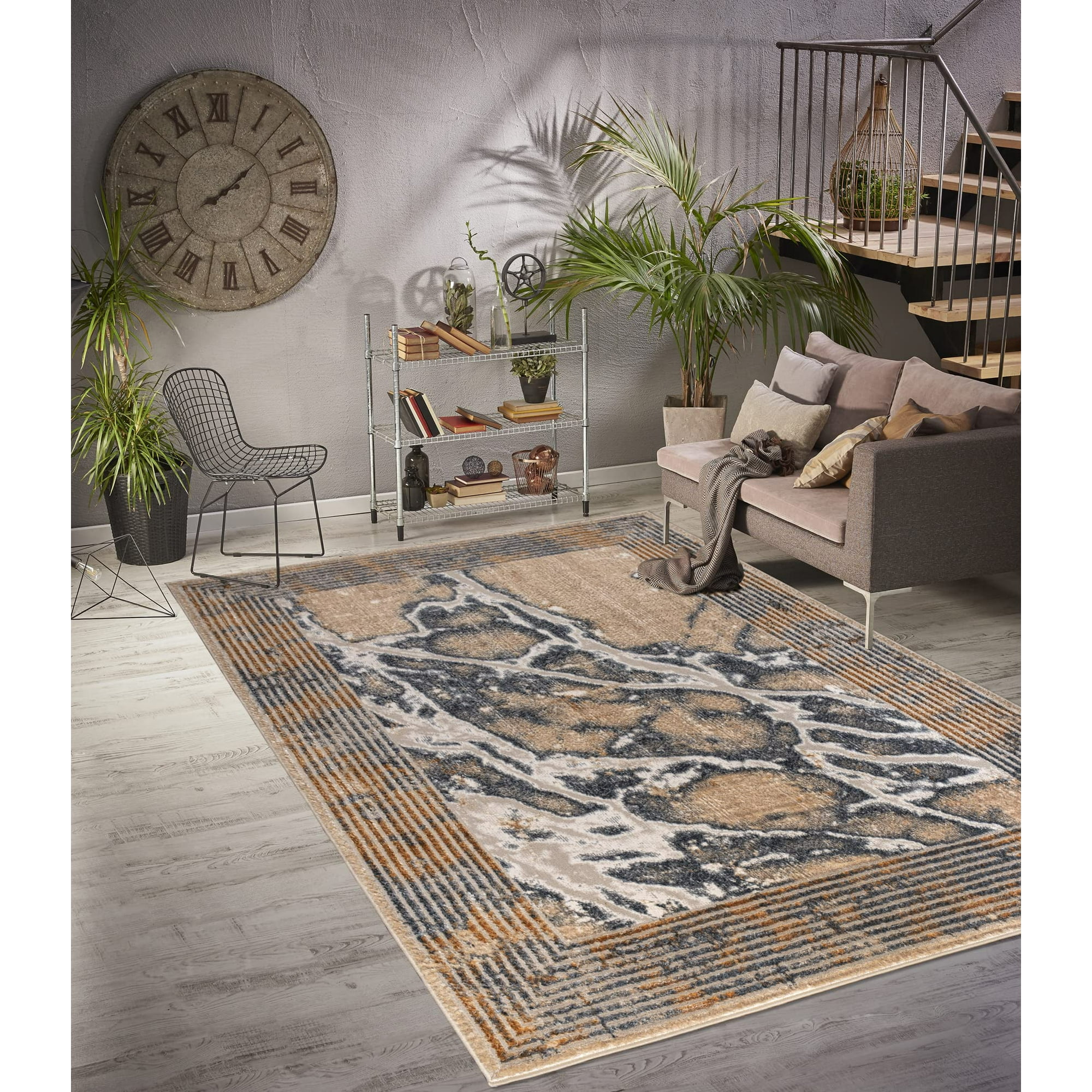 Click here for Ladole Rugs Abstract Rustic Bordered Area Rug - Ca... prices