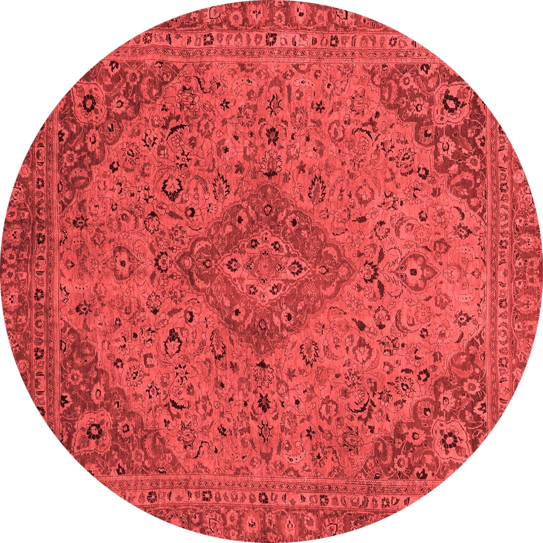 Ahgly Company Machine Washable Indoor Round Abstract Red Modern Area ...