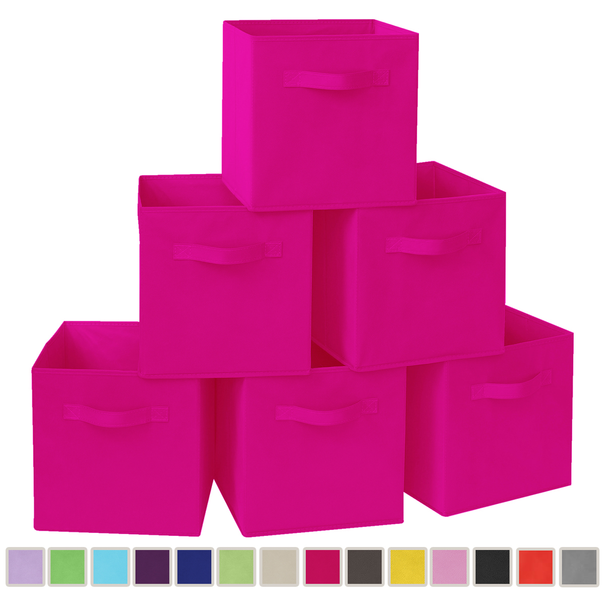 PinkSheep 11" Collapsible Cube Storage Bins, Fabric Storage Cubes ...