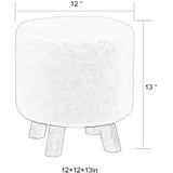 Homebeez Round Cushioned Ottoman Stool, Comfy Footrest with Wood Legs ...