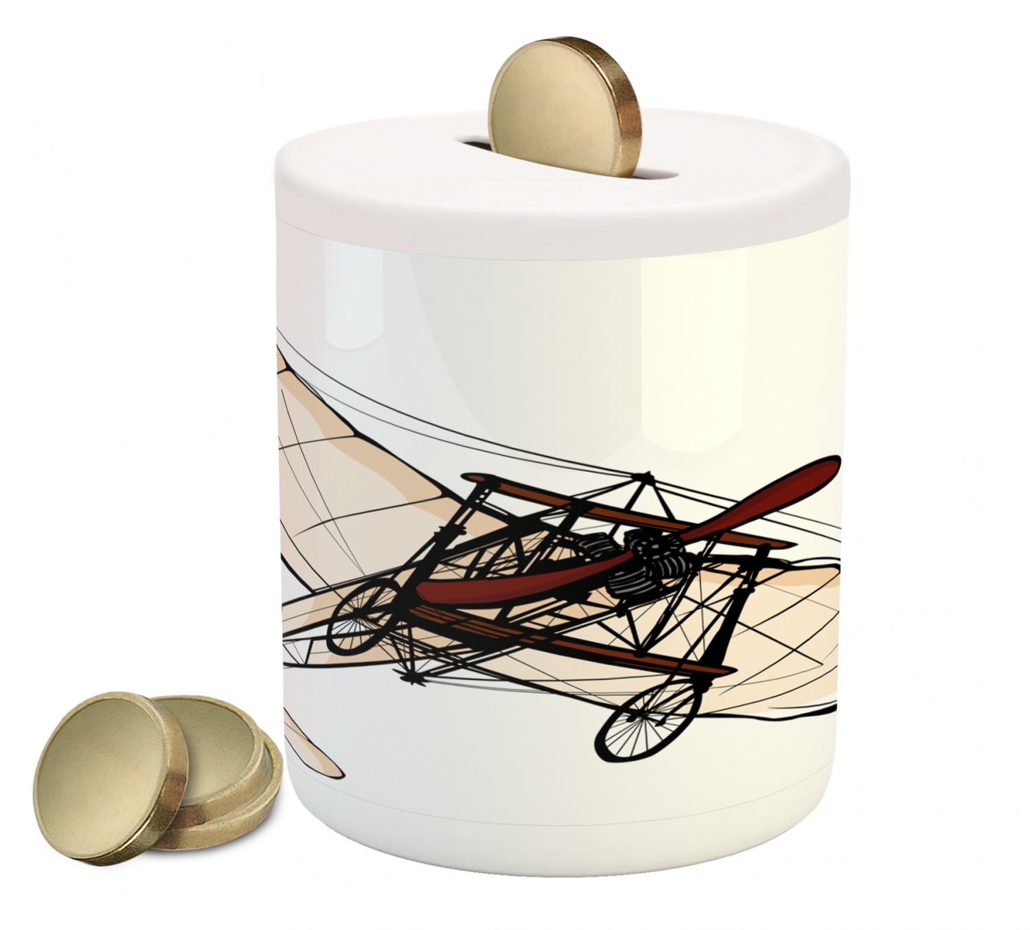 Vintage Airplane Piggy Bank, Old Fashioned Plane Engine Flight ...