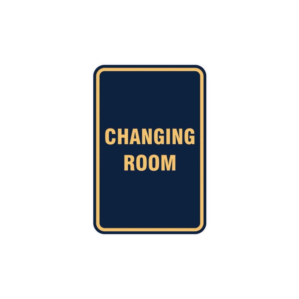 Portrait Round Changing Room Sign (Navy Blue/Gold) - Large 6" x 8 ...