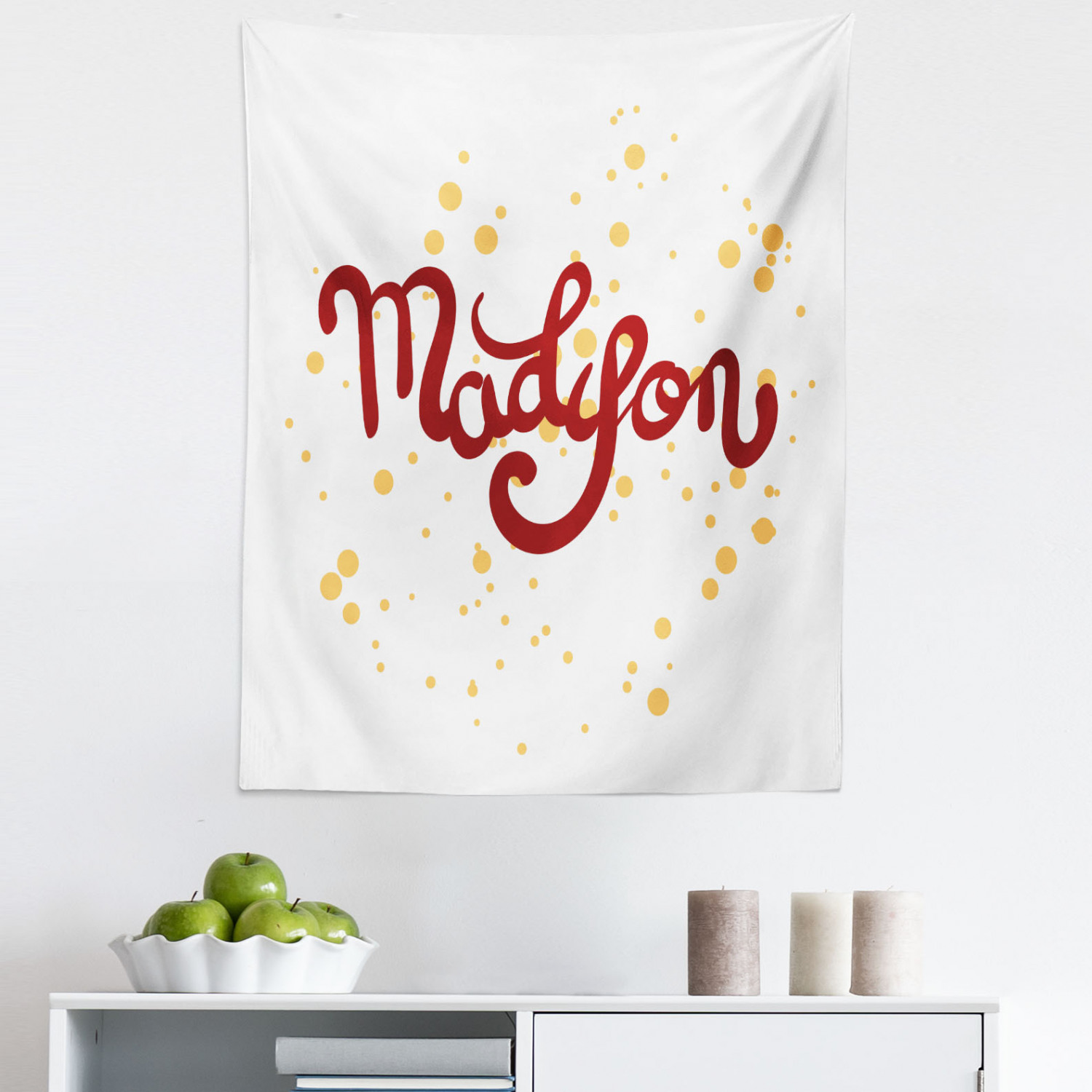 Madison Tapestry, Modern Calligraphy Design Hand Drawn Cursive Letters ...