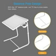 CHITOOMA Adjustable TV Tray Table with Cup Holders, Portable Dinner ...