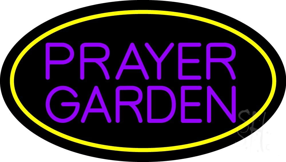 Purple Prayer Garden LED Neon Sign 20" Tall x 37" Wide - inches Black ...