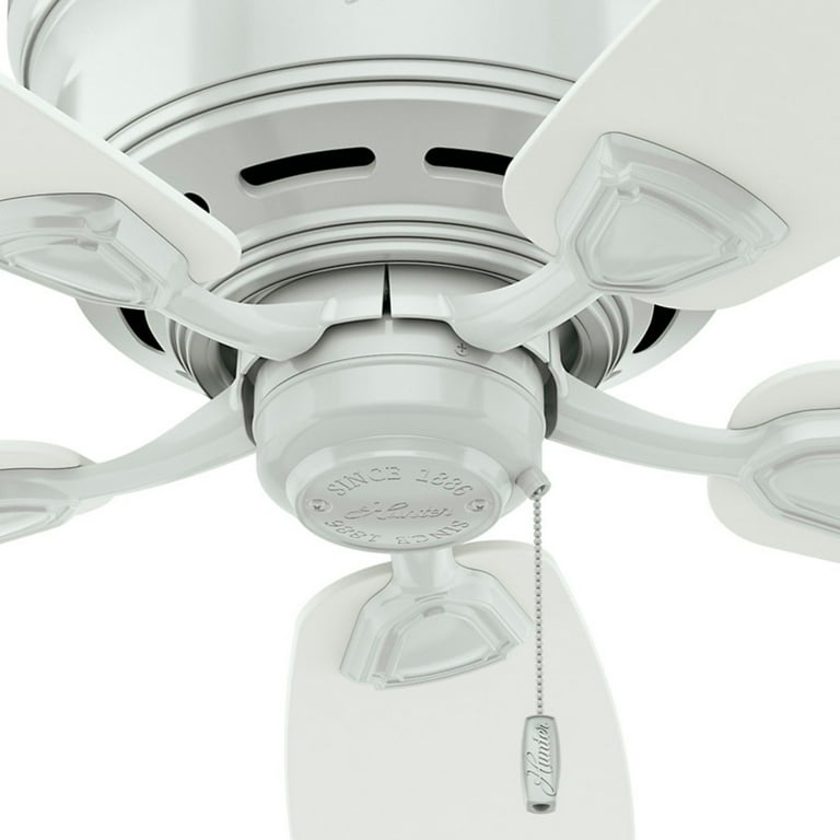 Hunter 48 In Low Profile Plus White Ceiling Fan With Light Kit | Shelly ...