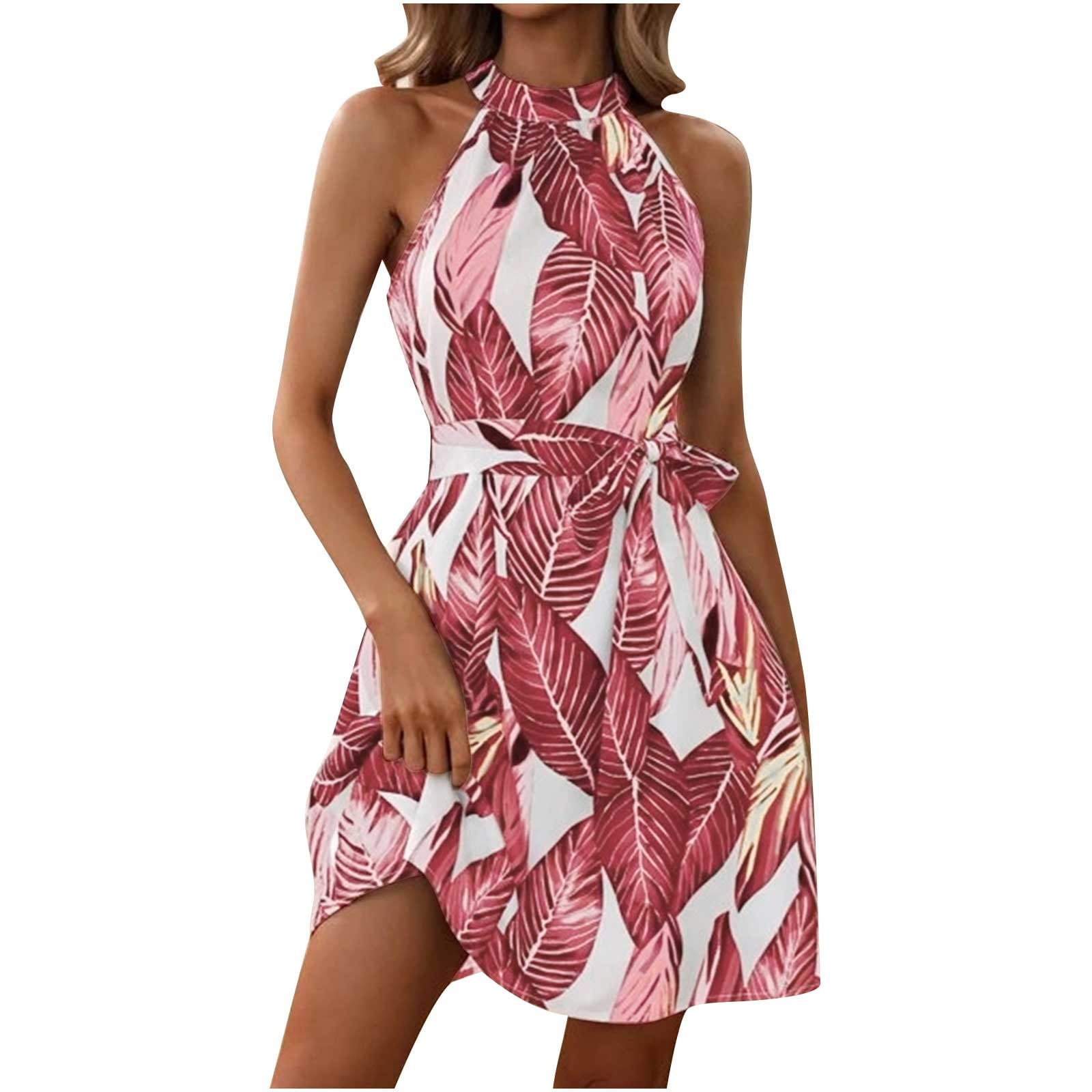 Dianli Sundresses For Women Beach Boho Loose Swing Off Shoulder Tank